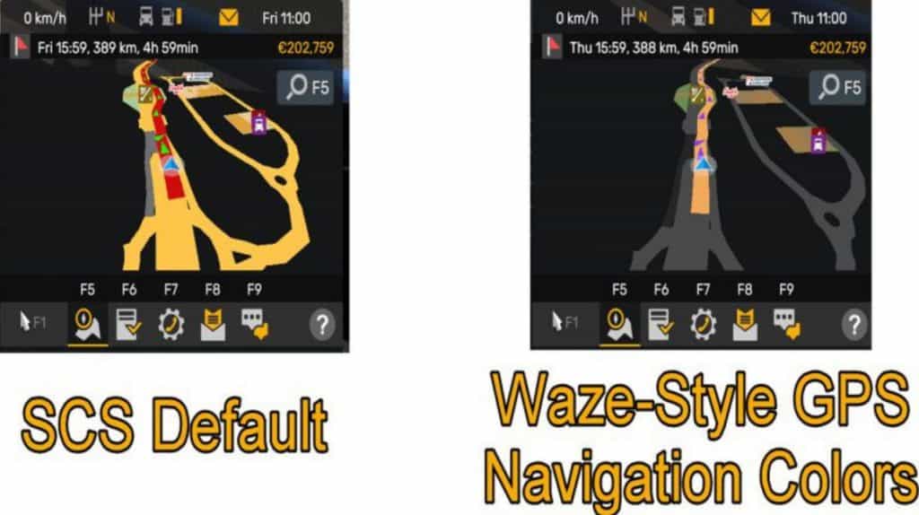 Waze Style GPS Navigation Colors - Realistic Dark Mode v2.1 | American ...