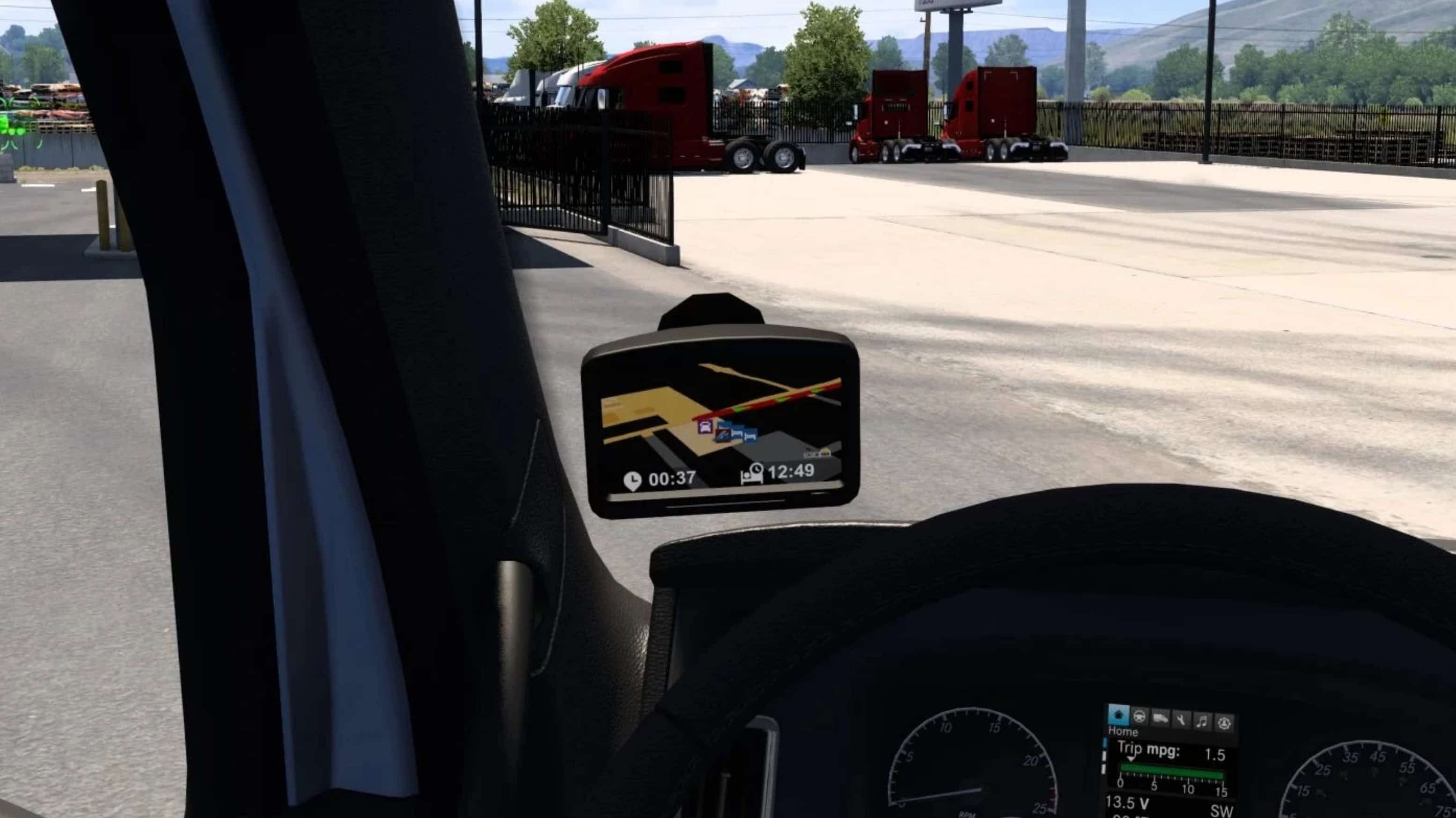 ETA and rest on Cabin Accessory GPS v1.4 | American Truck Simulator Mod